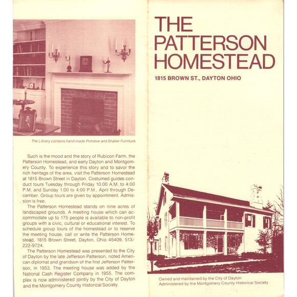 None | Accents | Vintage The Patterson Homestead Dayton Ohio Fold Out ...